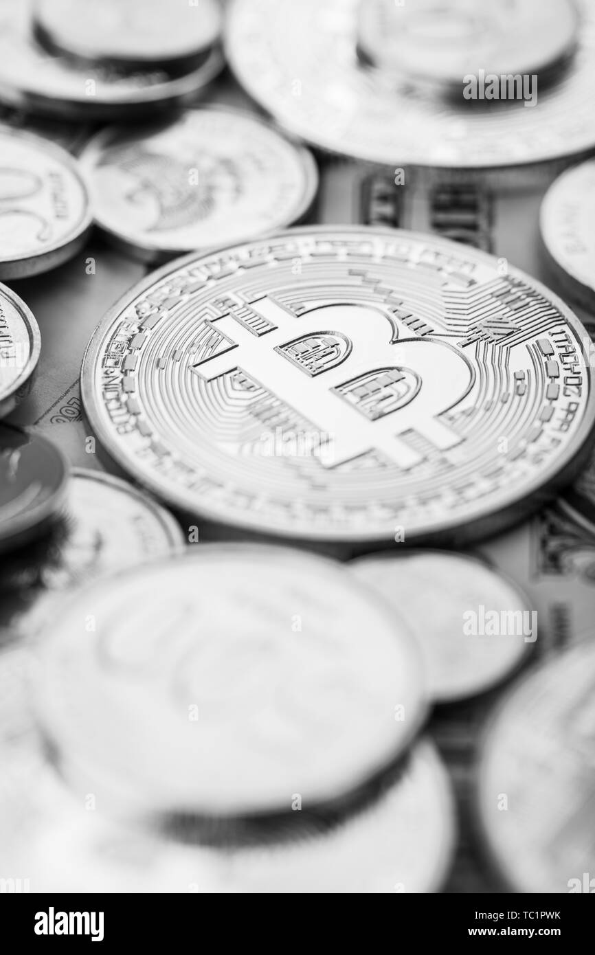 Bitcoin Black and White Stock Photos & Images - Alamy