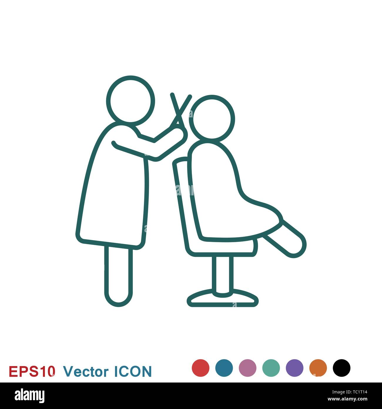 Hairdresser icon logo, vector sign symbol for design Stock Vector Image ...