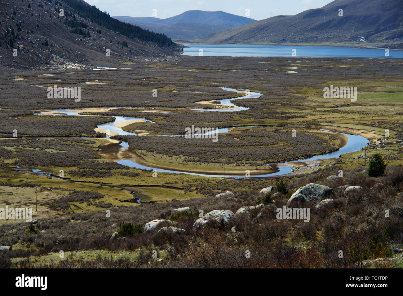 The view of the curved river Stock Photo - Alamy