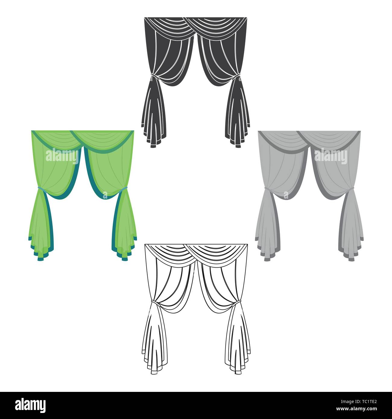 blue,cartoon,black,color,curtains,design,drapery,eaves,fabric,frills ...