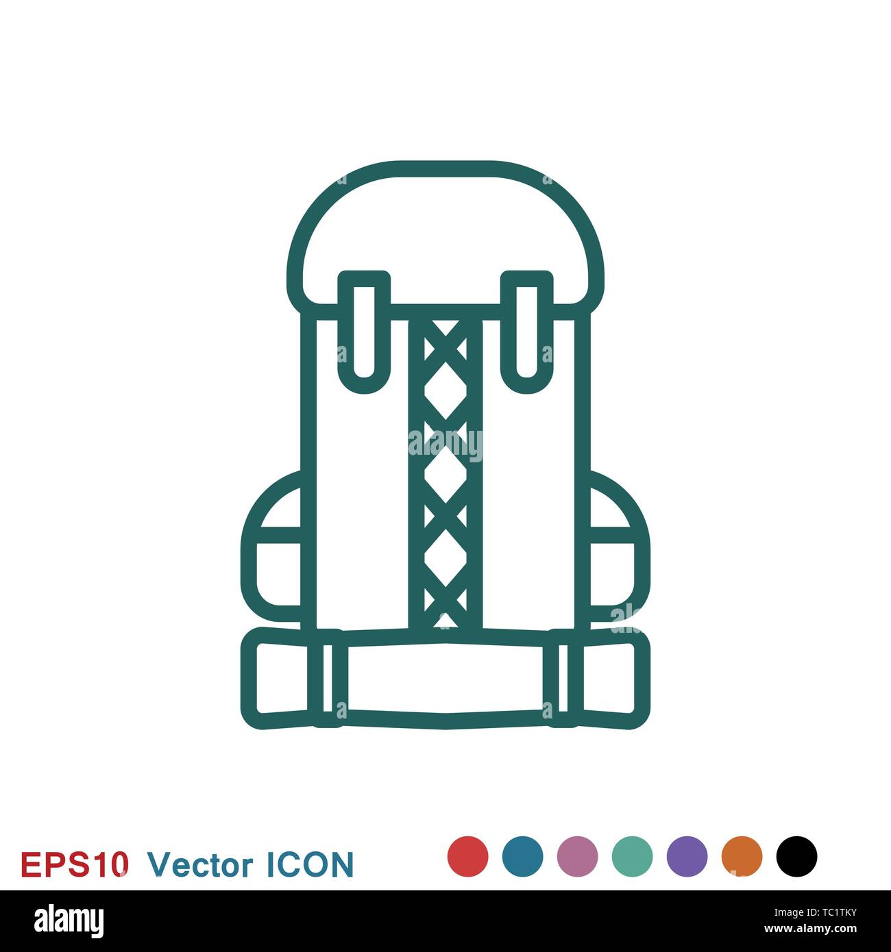 Backpack icon logo, vector sign symbol for design Stock Vector Image ...