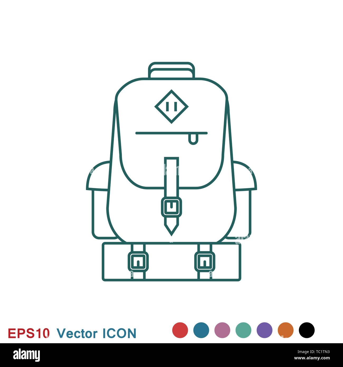 Backpack icon logo, vector sign symbol for design Stock Vector Image ...