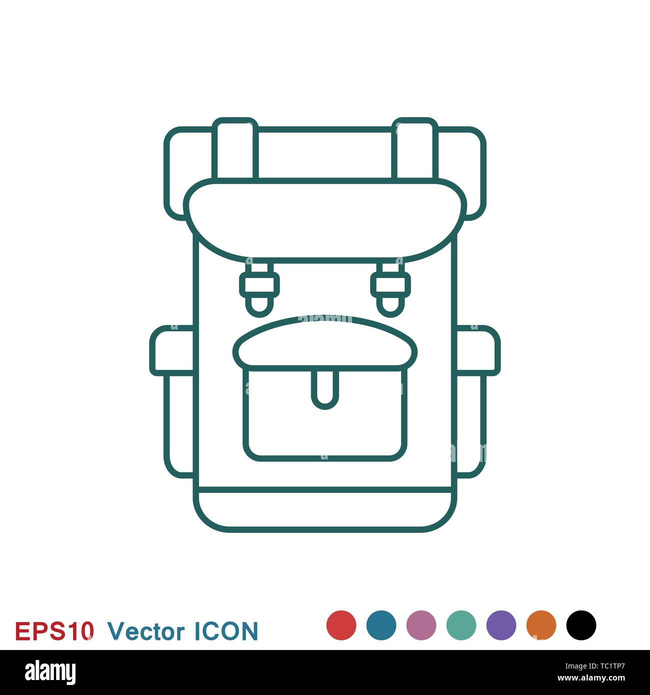 Backpack icon logo, vector sign symbol for design Stock Vector Image ...