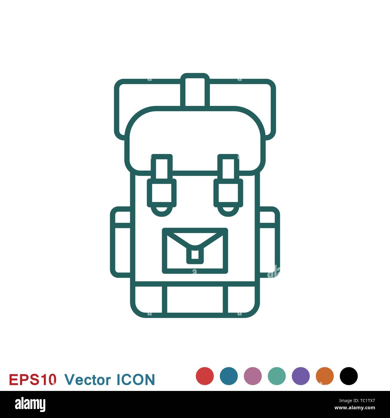 Backpack icon logo, vector sign symbol for design Stock Vector Image ...