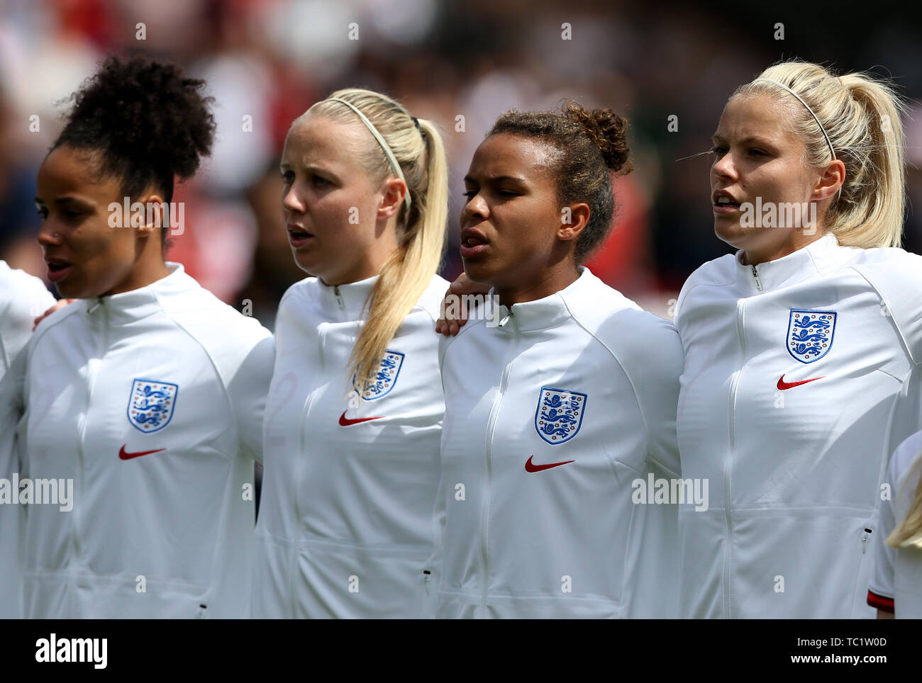 (left to right) England's Demi Stokes, Beth Mead, Nikita Parris and ...