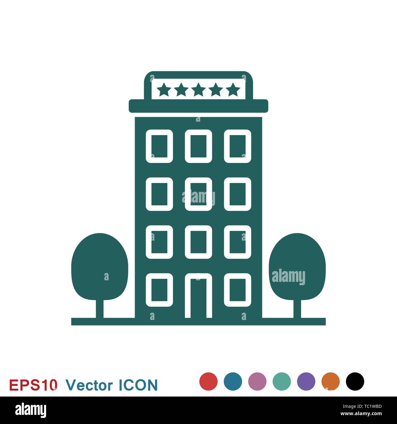 Hotel icon logo, vector sign symbol for design Stock Vector Image & Art ...