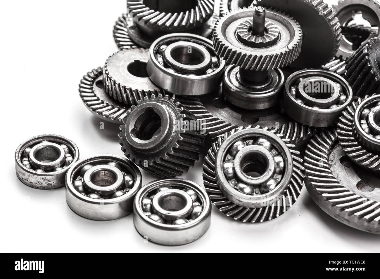 Gear metal wheels, isolated on white background Stock Photo - Alamy