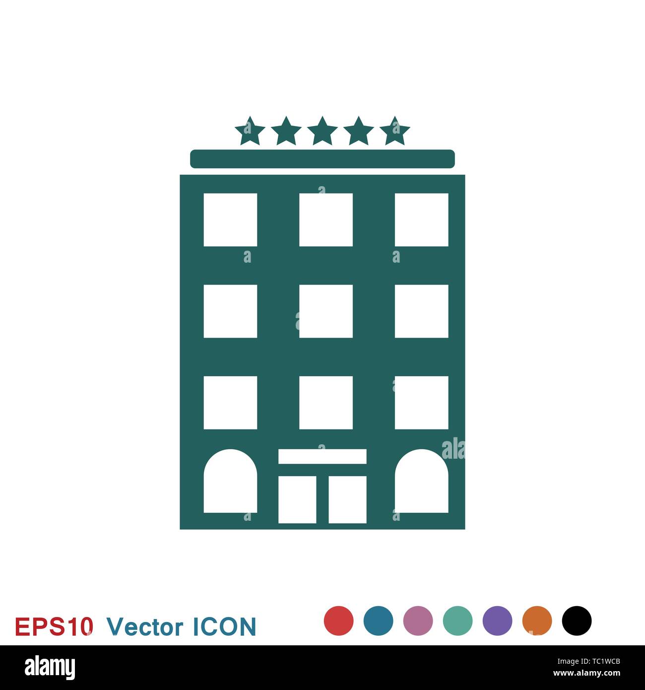 Hotel icon logo, vector sign symbol for design Stock Vector Image & Art ...