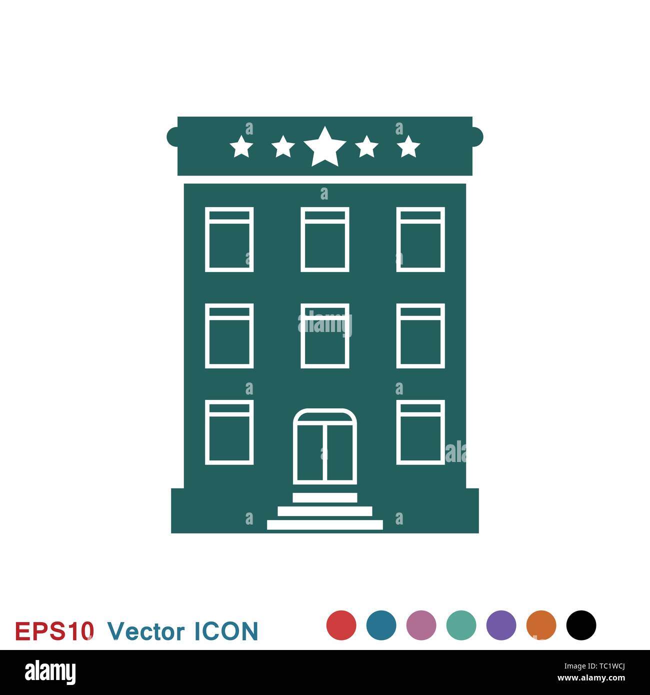 Hotel icon logo, vector sign symbol for design Stock Vector Image & Art ...