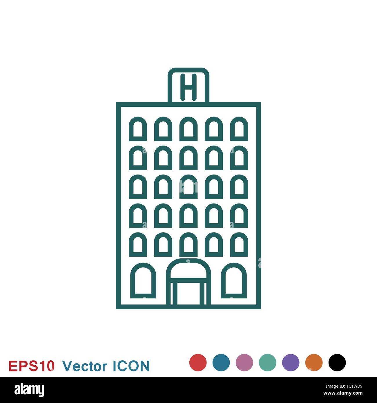 Hotel icon logo, vector sign symbol for design Stock Vector Image & Art ...