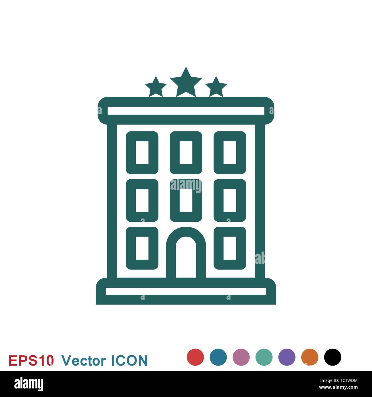 Hotel icon logo, vector sign symbol for design Stock Vector Image & Art ...