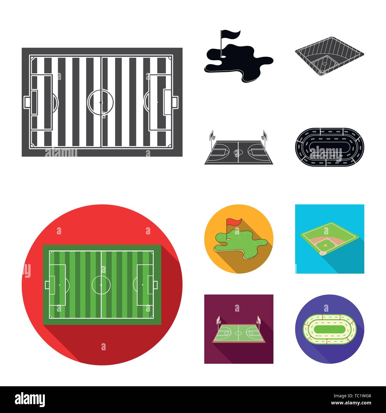 Vector design of field and sport symbol. Set of field and game stock ...