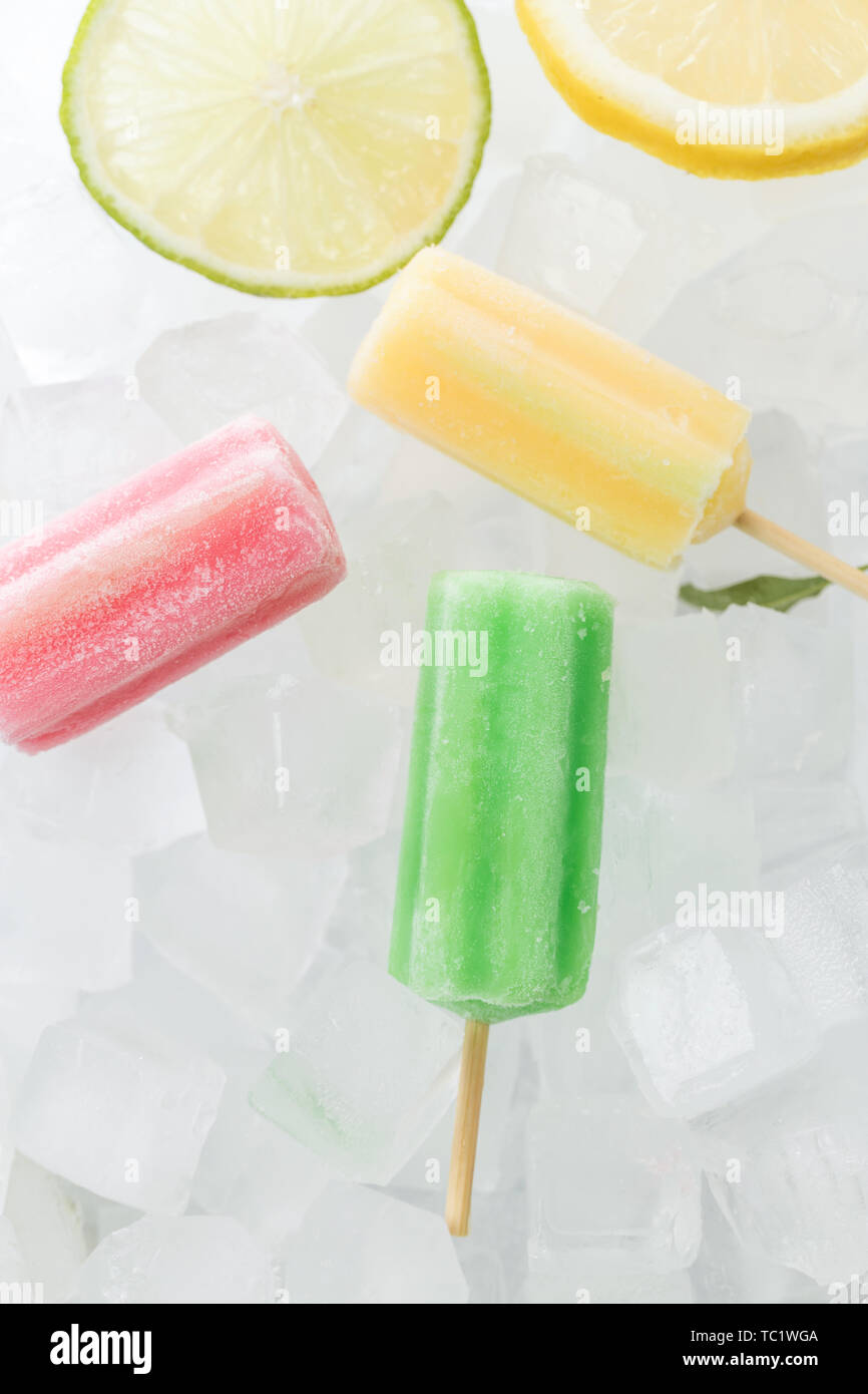 Ice cream in ice cubes Stock Photo - Alamy