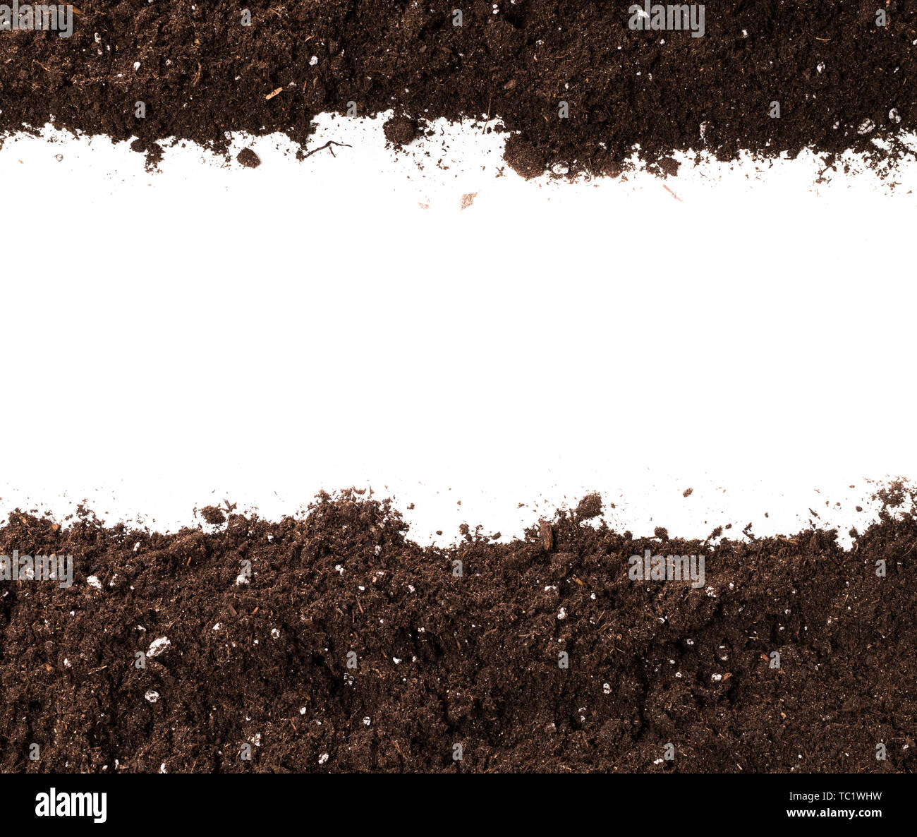 Soil or dirt section isolated on white background Stock Photo - Alamy