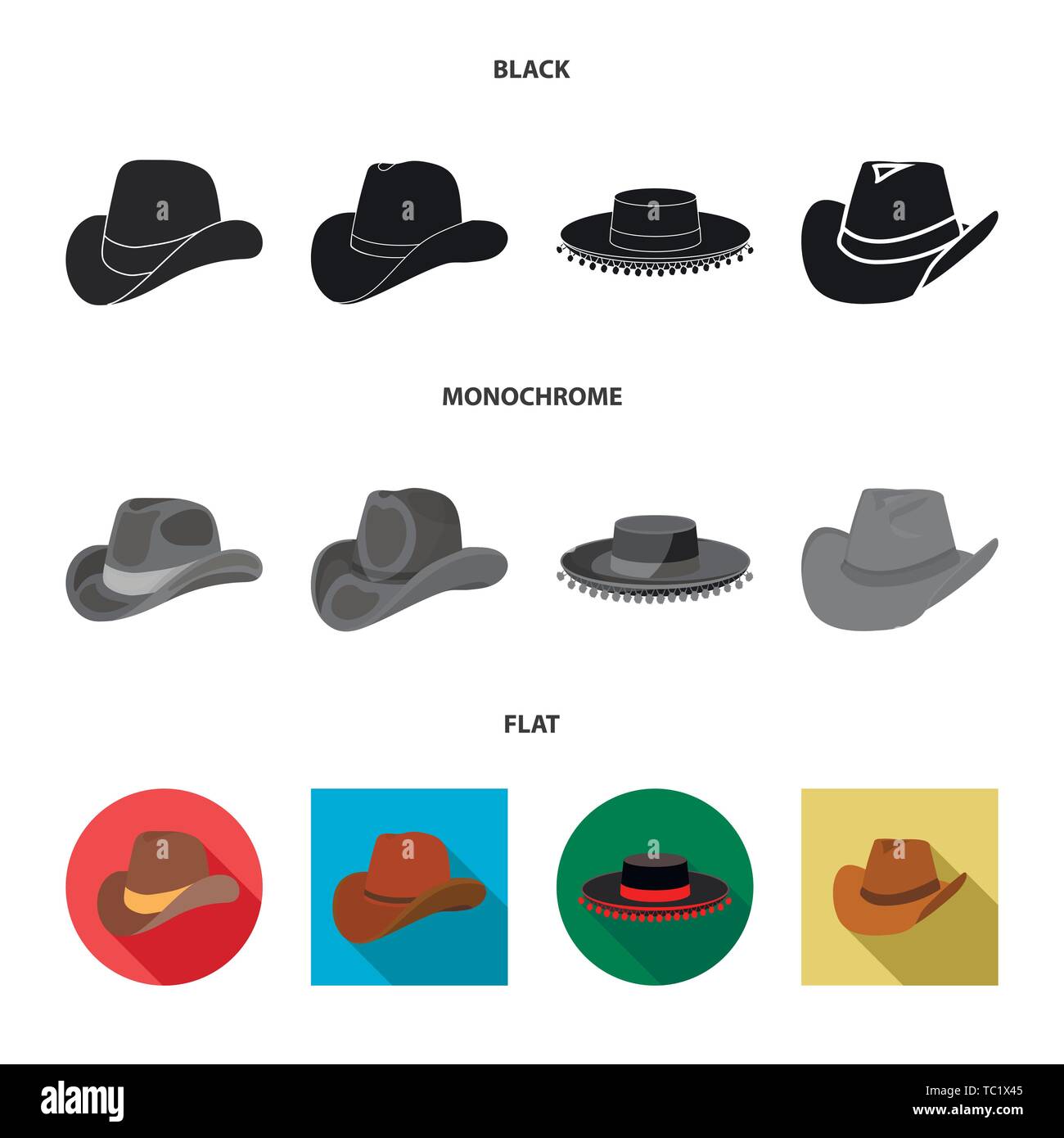 Vector illustration of hat and cap logo. Collection of hat and model ...