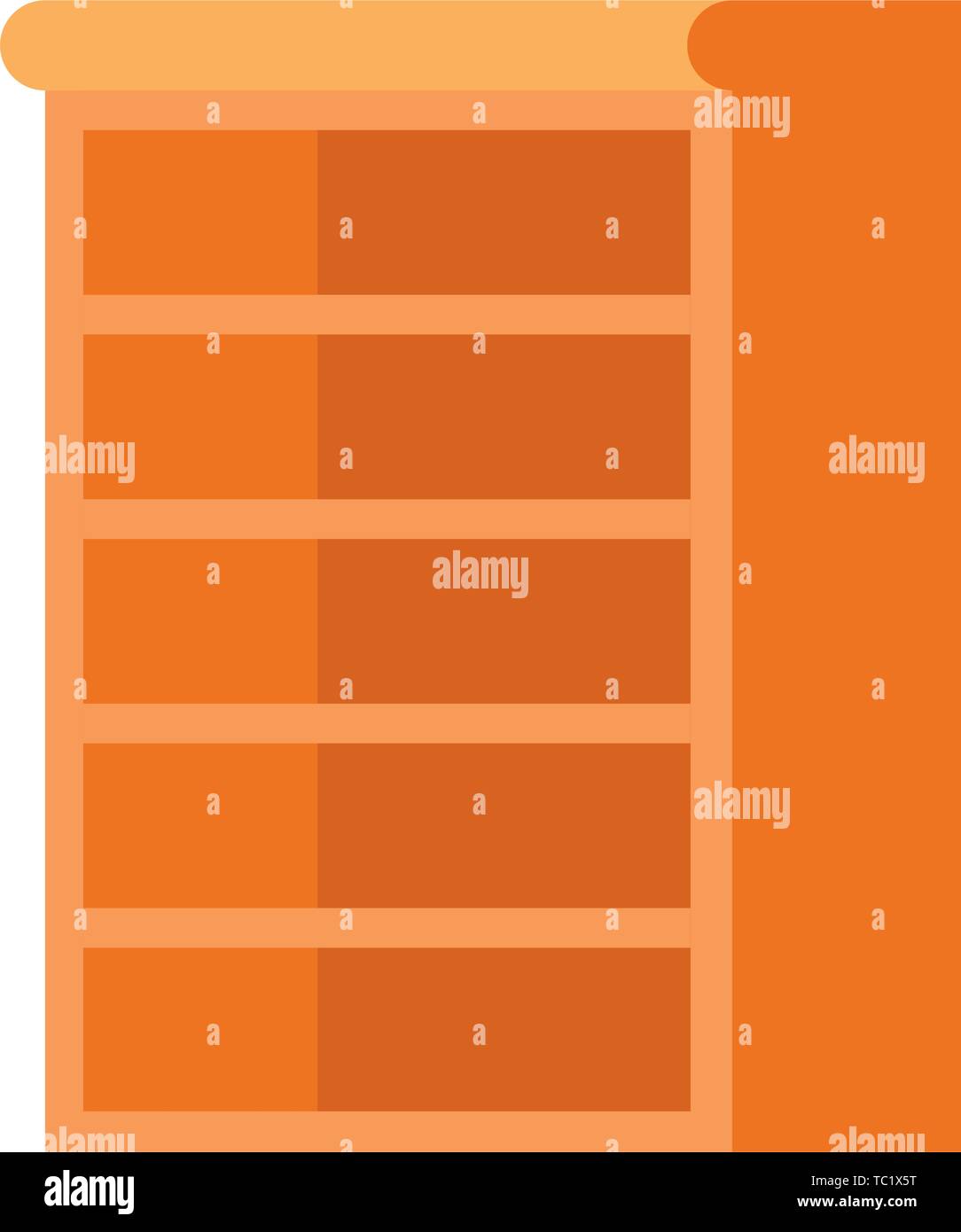 wooden bookshelf on white background Stock Vector Image & Art - Alamy