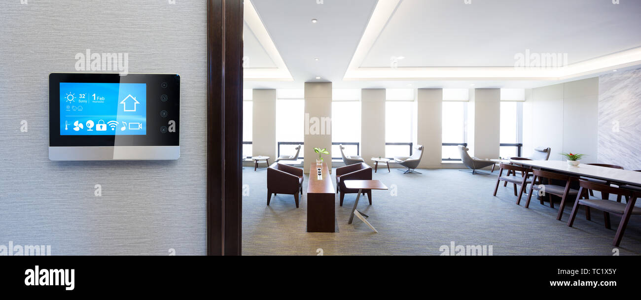 Smartscreen in modern living room Stock Photo - Alamy