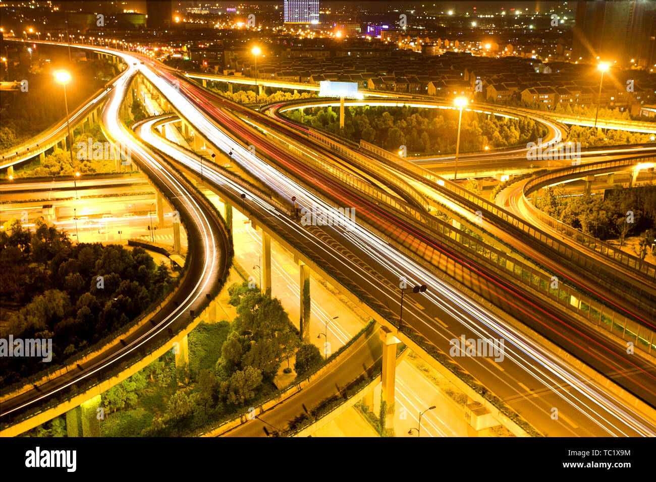 Traffic on junction Stock Photo - Alamy