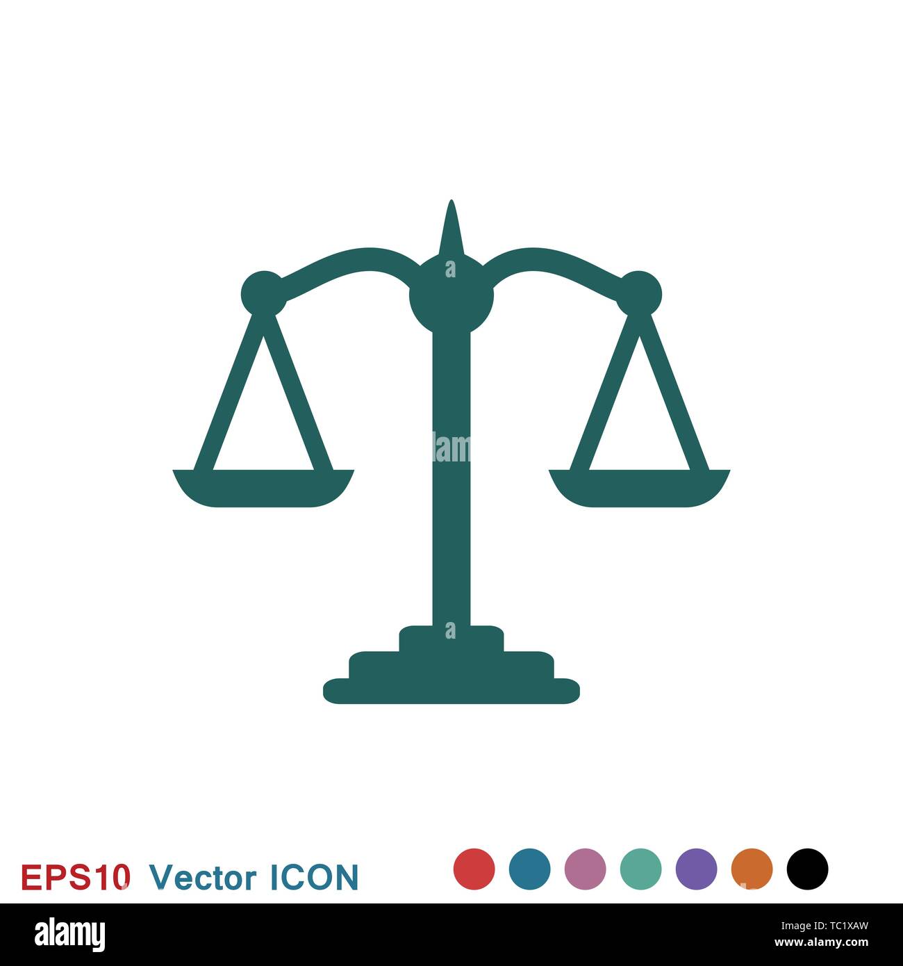 Scales of justice icon logo, vector sign symbol for design Stock Vector ...