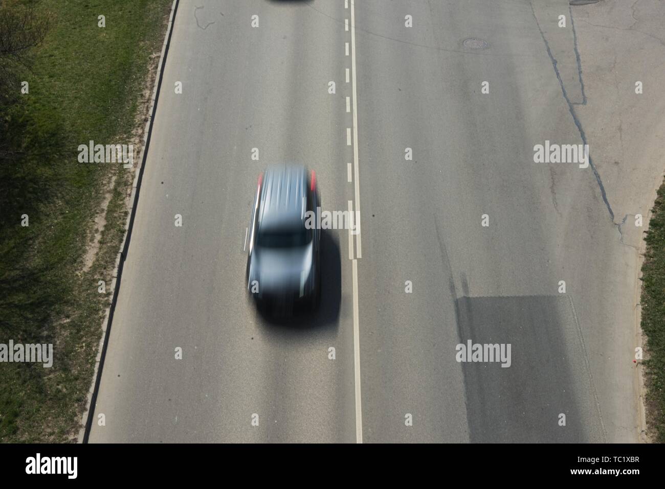 Drone Overhead view on highway Stock Photo - Alamy