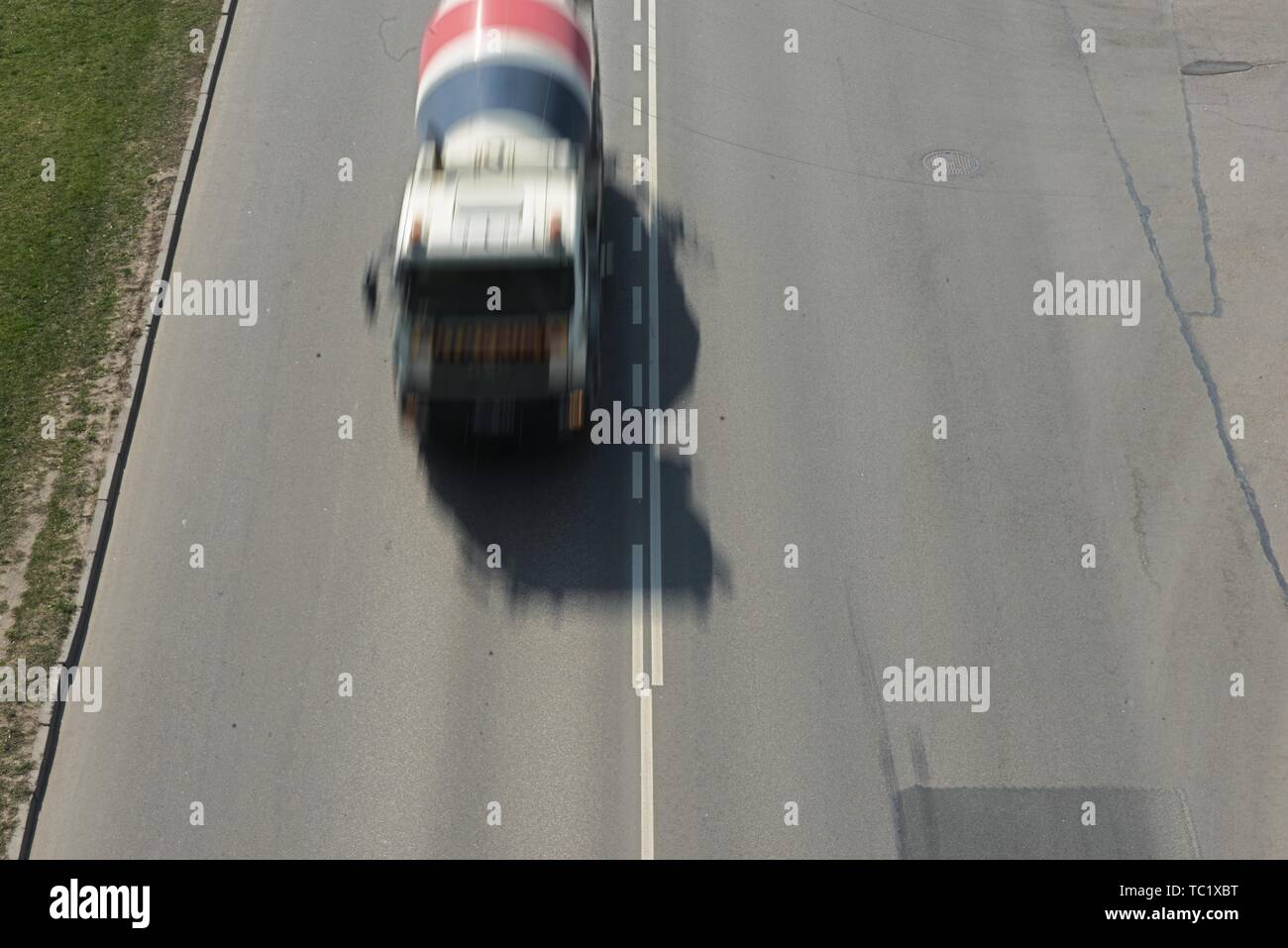 Drone Overhead view on highway Stock Photo - Alamy