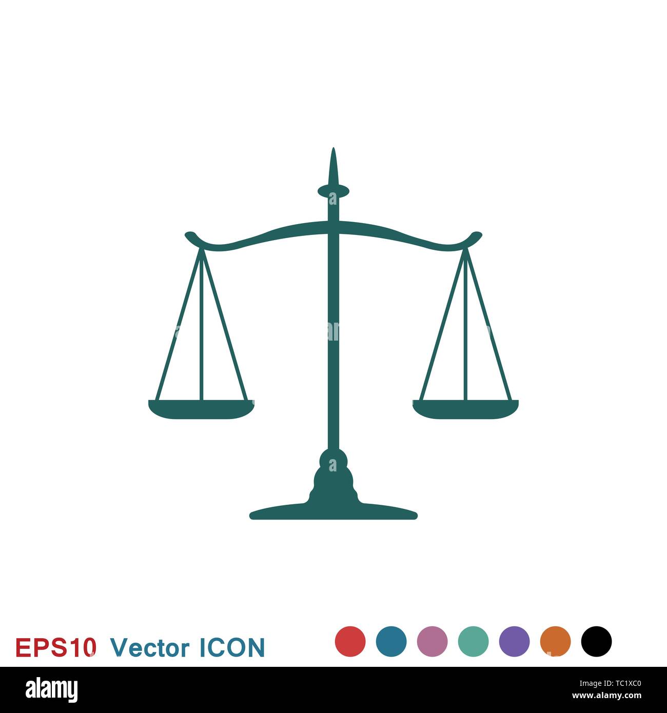 Scales of justice icon logo, vector sign symbol for design Stock Vector ...