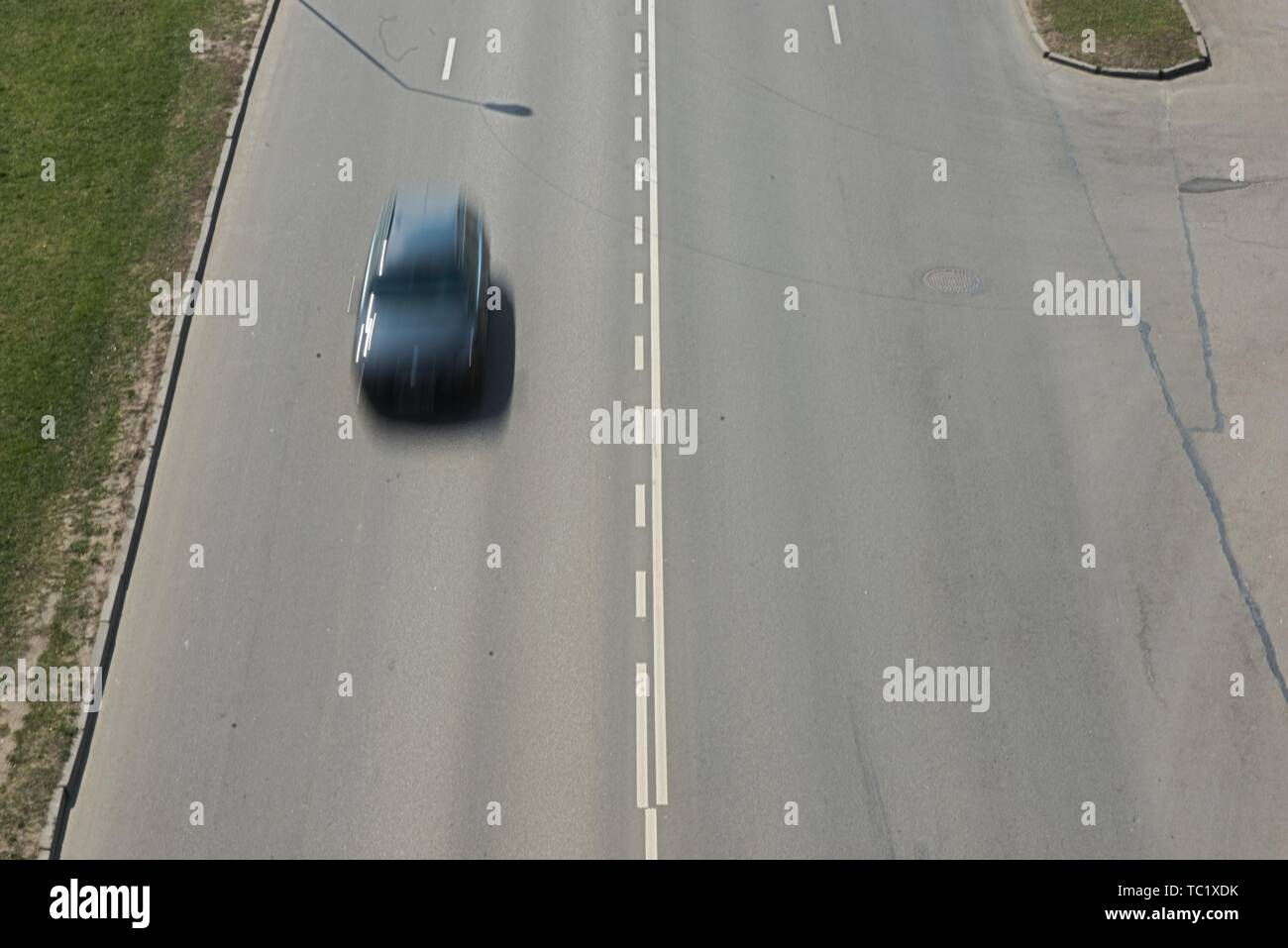 Drone Overhead view on highway Stock Photo - Alamy