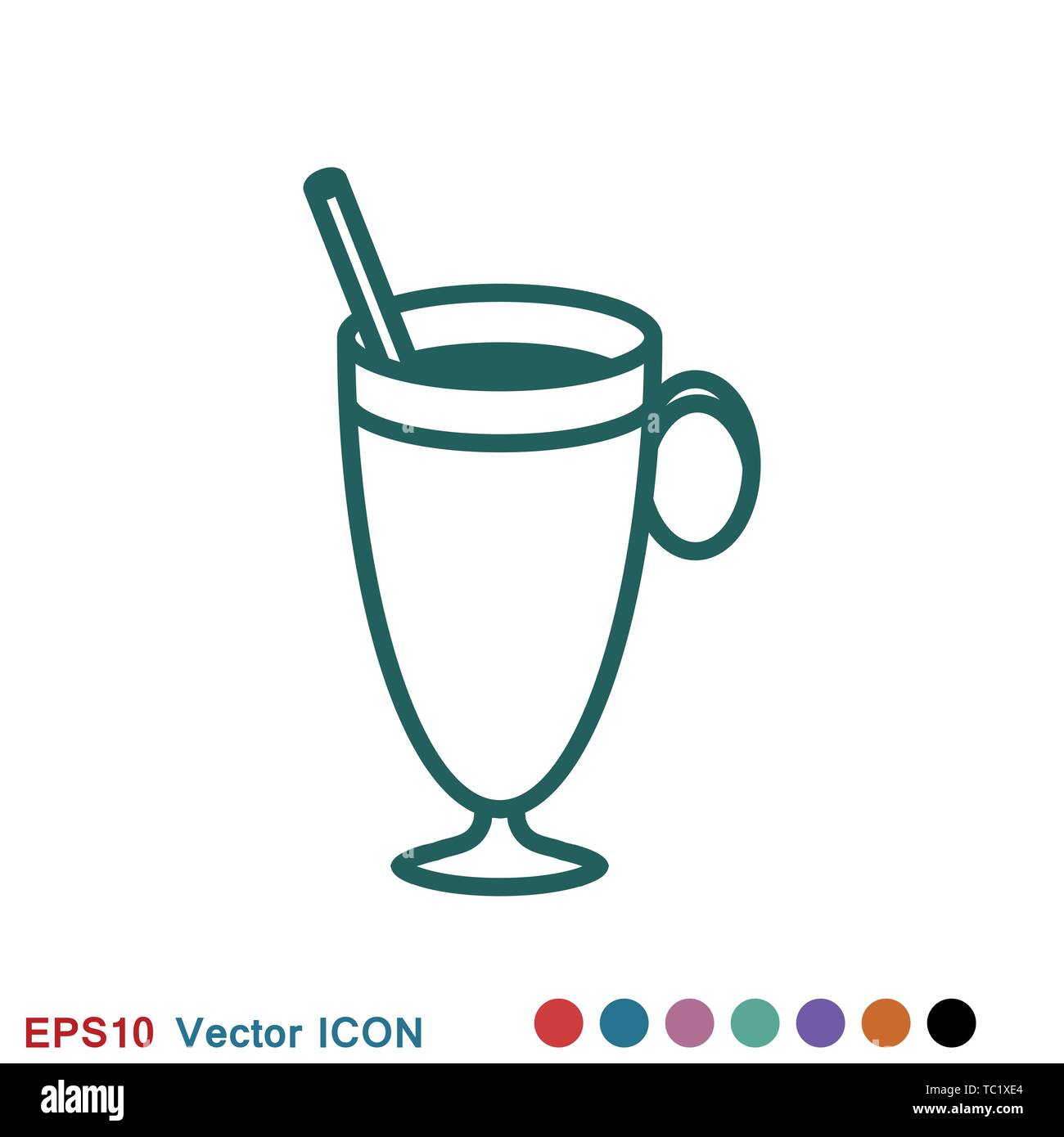 Latte coffee icon. logo, vector sign symbol for design Stock Vector ...