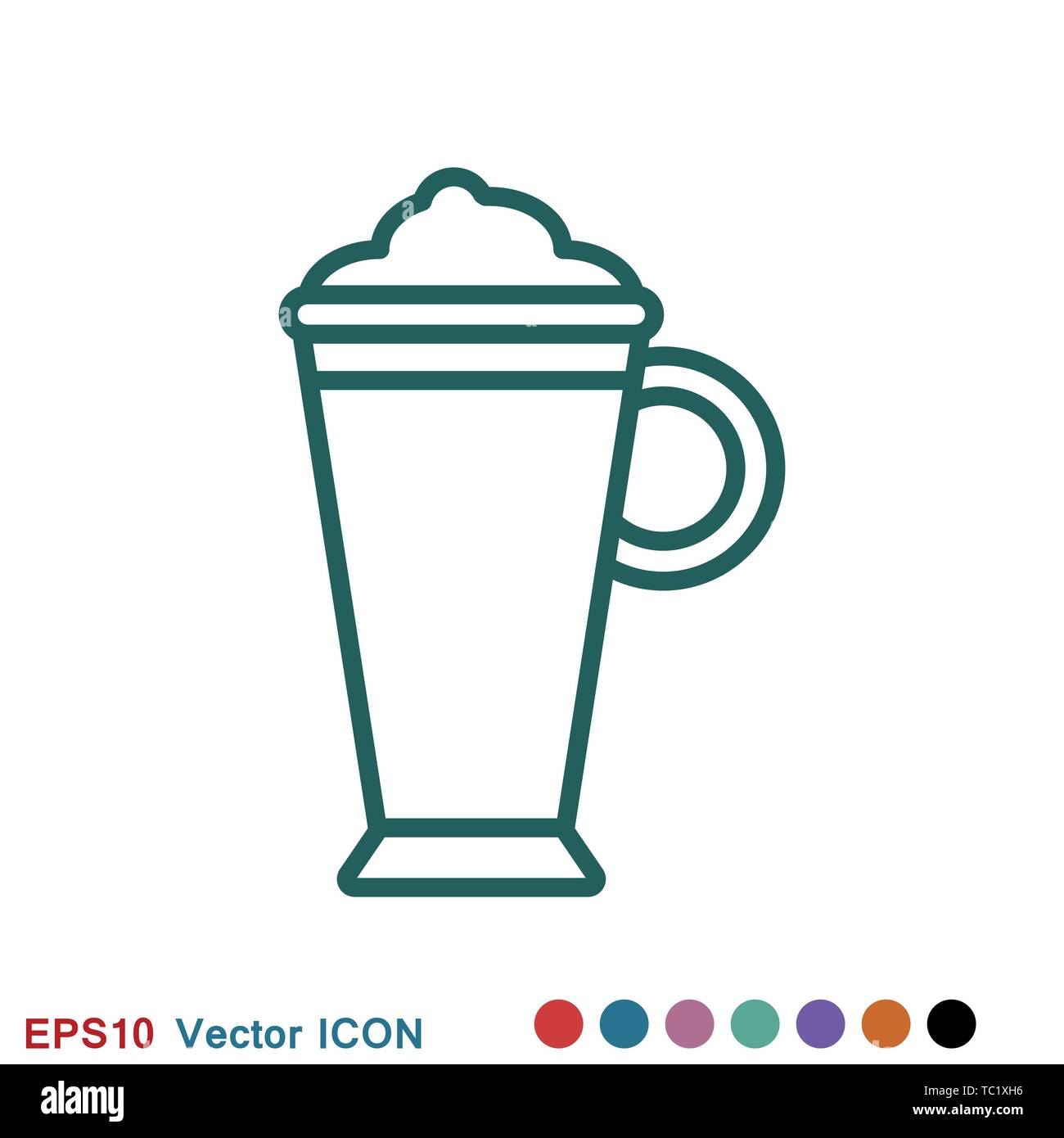 Latte coffee icon. logo, vector sign symbol for design Stock Vector ...