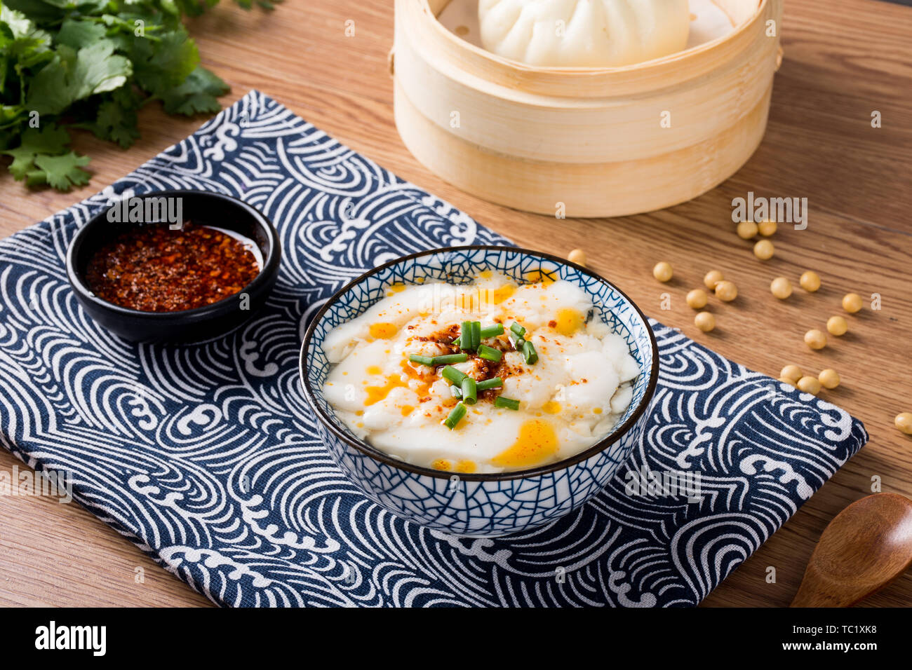 Tofu brain famous traditional snacks, also known as tofu flowers, bean ...