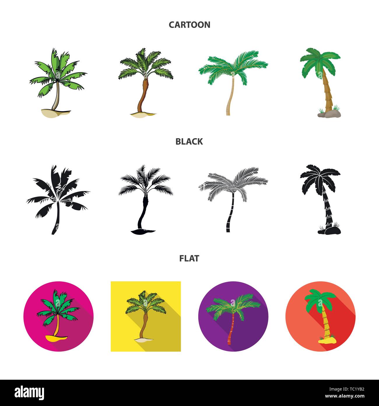 Vector illustration of tree and summer logo. Set of tree and green ...