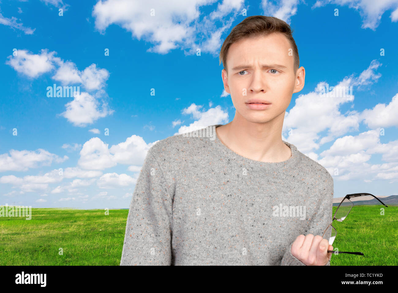 portrait of sad man Stock Photo - Alamy