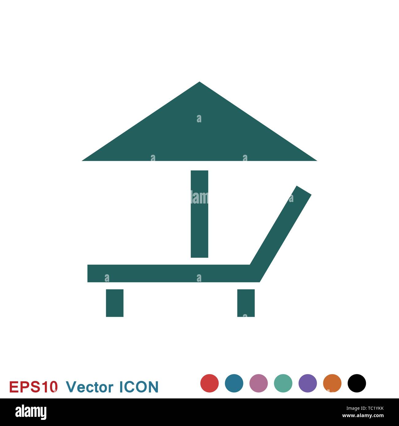 Chaise lounge icon logo, vector sign symbol for design Stock Vector ...