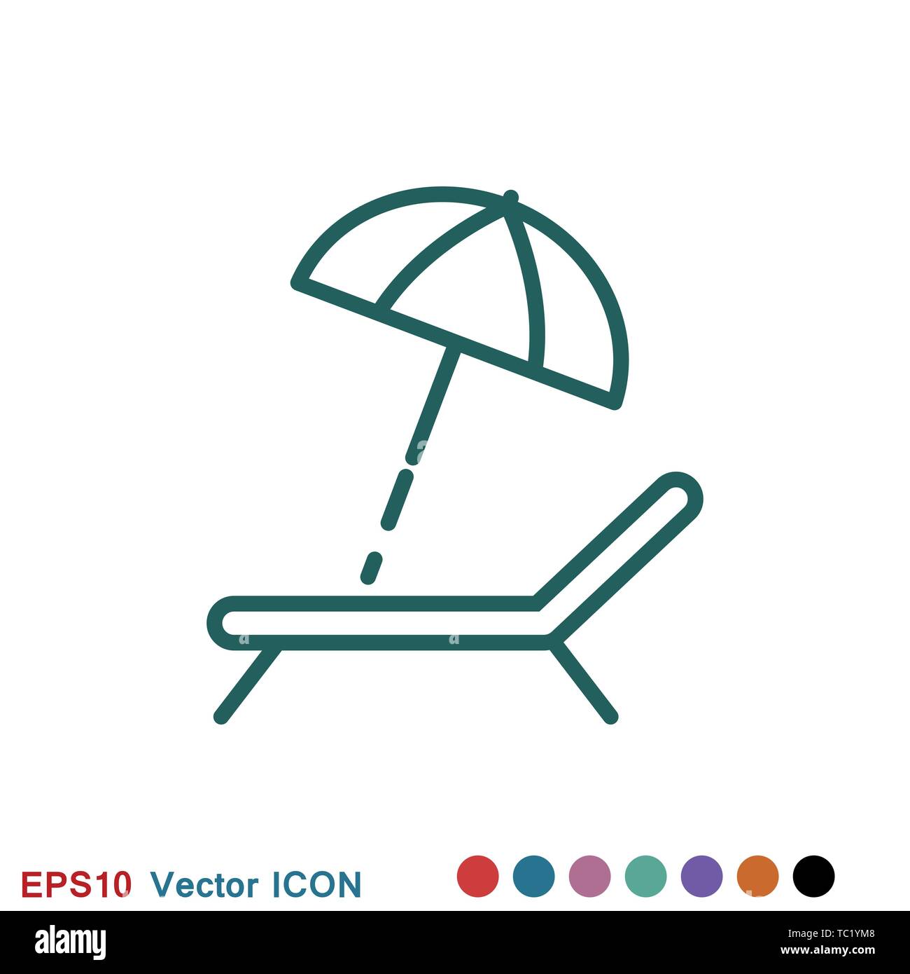 Chaise lounge icon logo, vector sign symbol for design Stock Vector ...