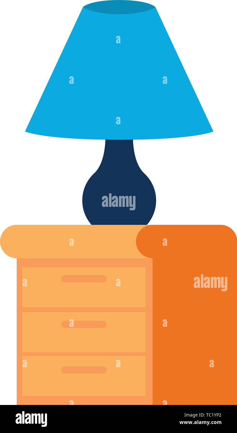 wooden drawer with lamp in white background Stock Vector Image & Art ...