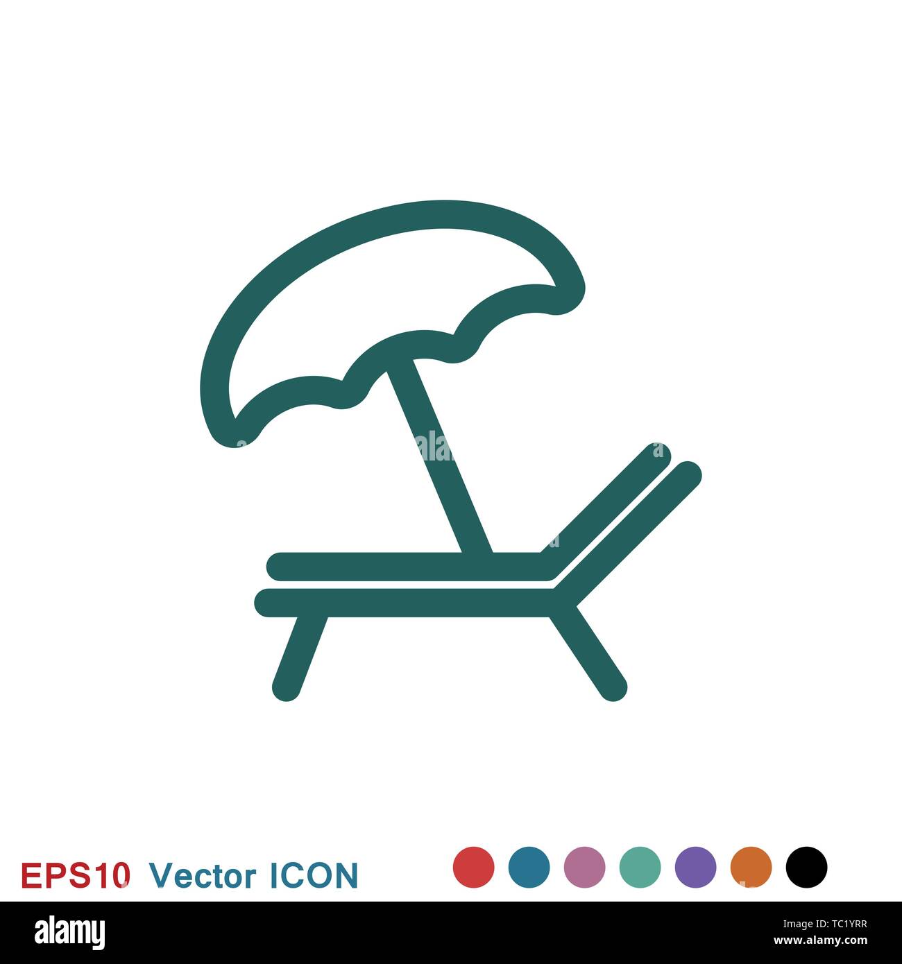 Chaise lounge icon logo, vector sign symbol for design Stock Vector ...