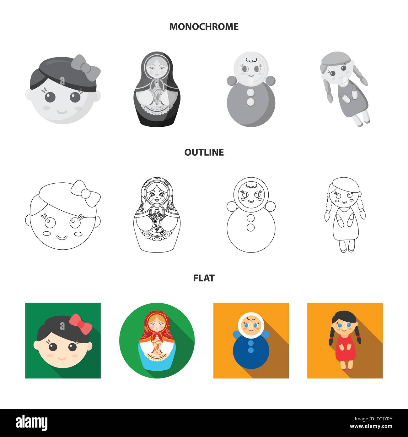 Vector illustration of toy and pretty symbol. Collection of toy and ...