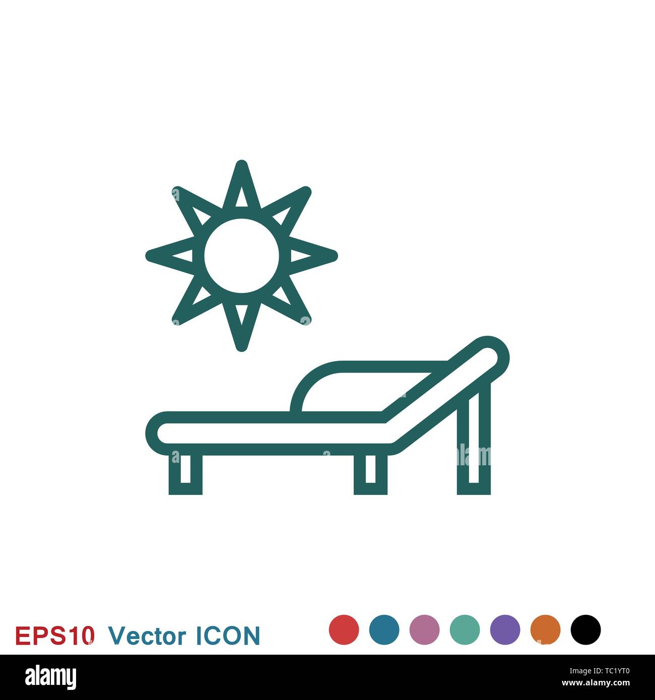 Chaise lounge icon logo, vector sign symbol for design Stock Vector ...