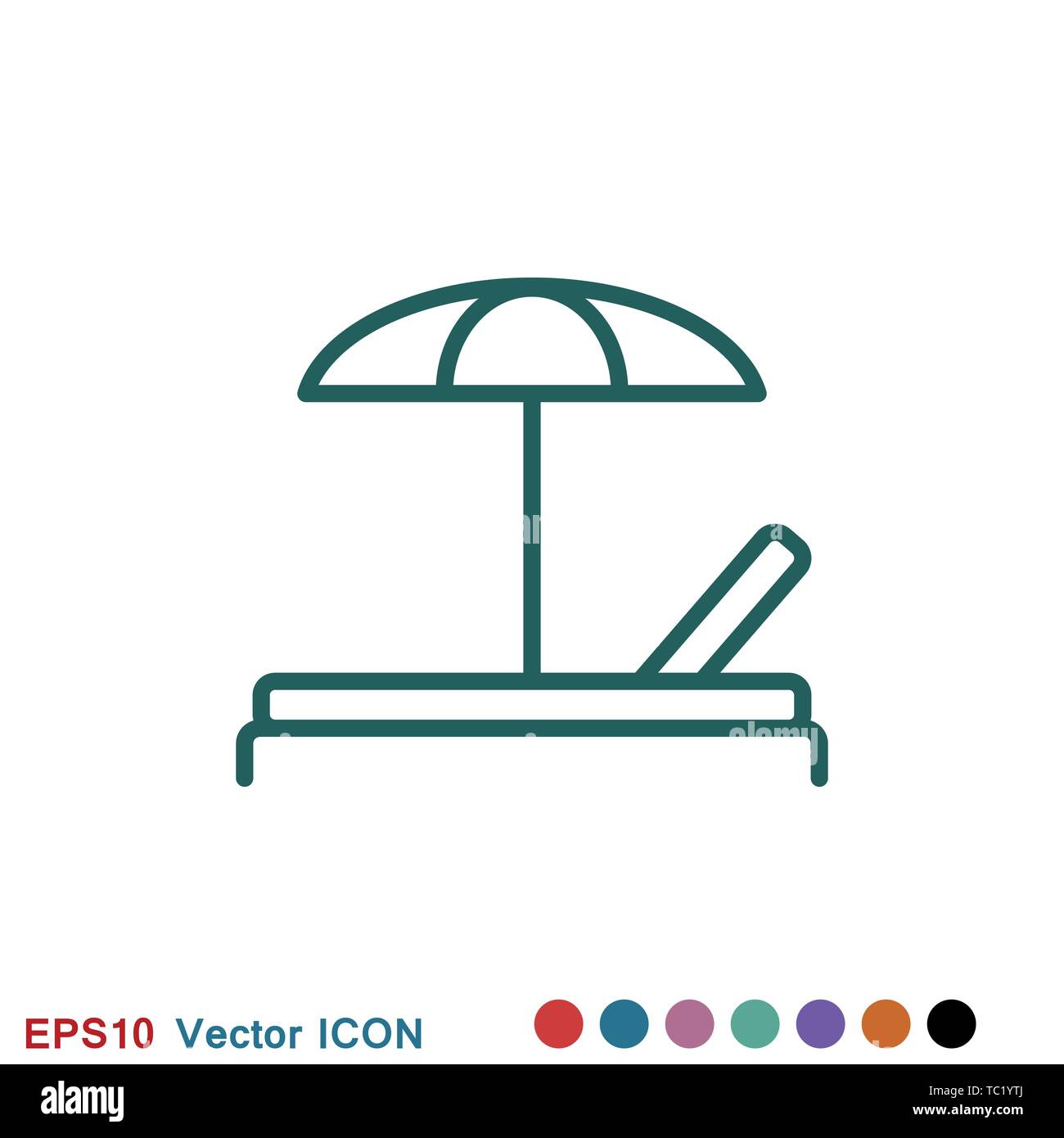 Chaise lounge icon logo, vector sign symbol for design Stock Vector ...