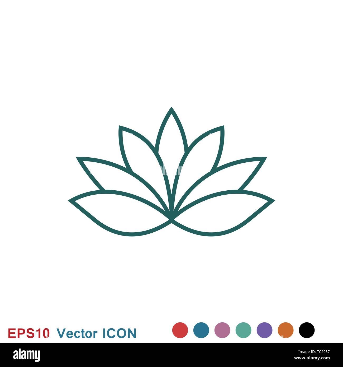 Lotus icon logo, vector sign symbol for design Stock Vector Image & Art ...