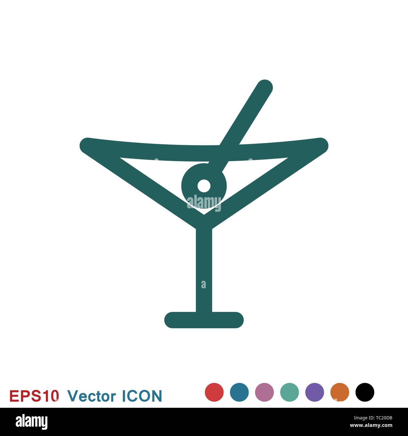 Martini icon logo, vector sign symbol for design Stock Vector Image ...