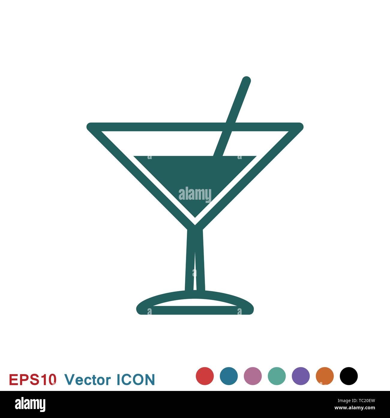 Martini icon logo, vector sign symbol for design Stock Vector Image ...