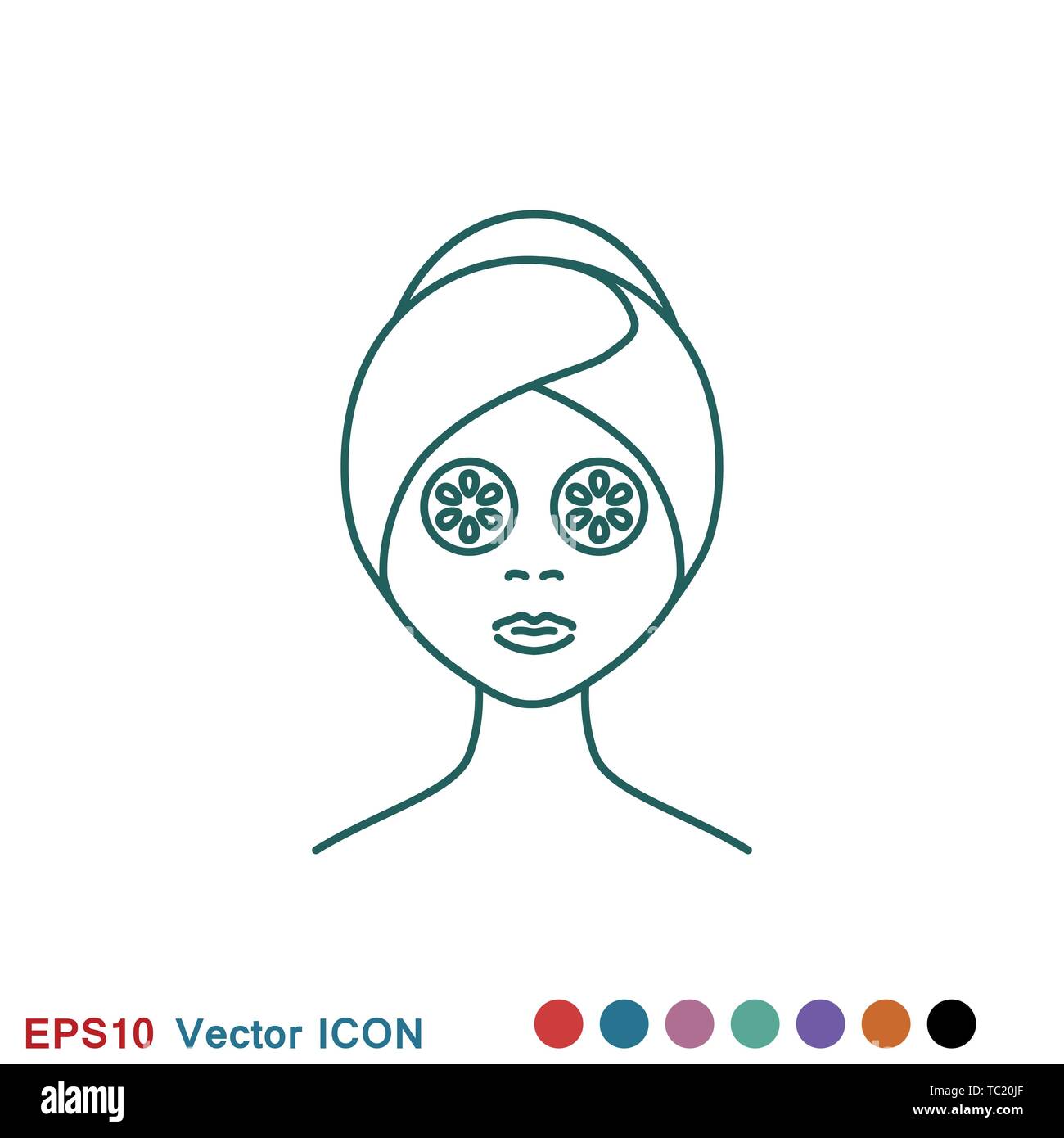 Facial mask icon logo, vector sign symbol for design Stock Vector Image ...