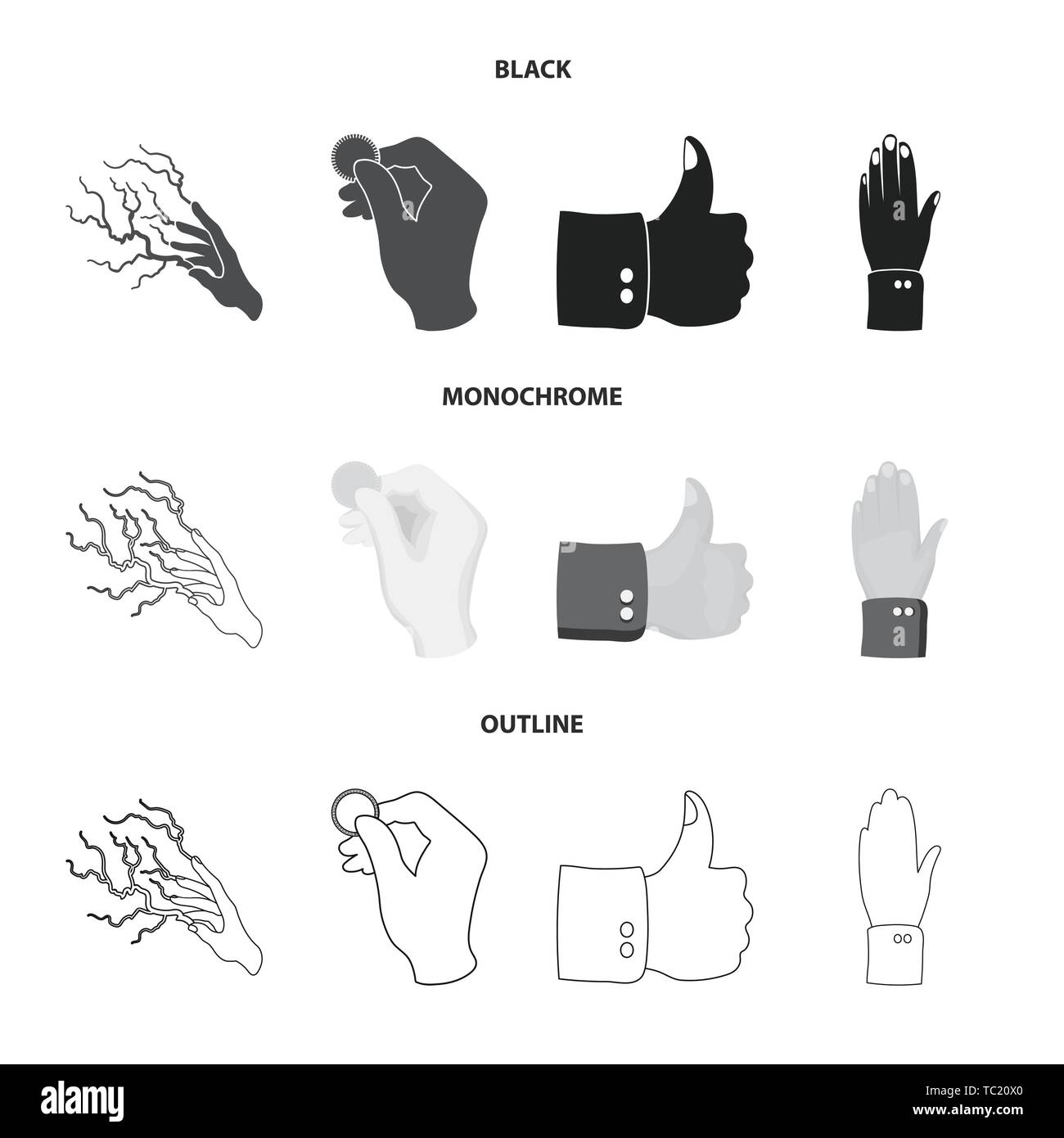 Vector design of animated and thumb symbol. Collection of animated and ...