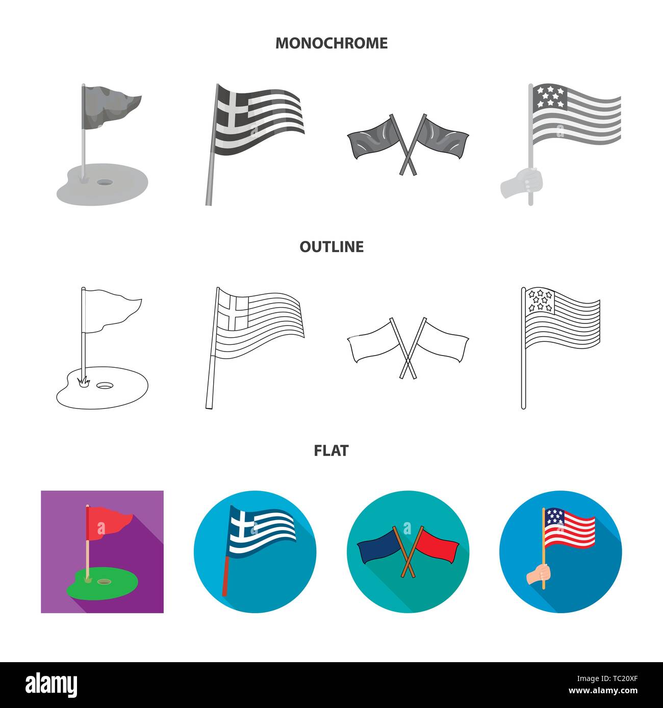 Vector design of world and flag logo. Set of world and ribbon stock ...