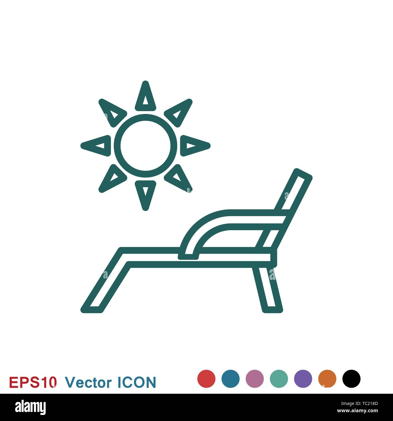 Chaise lounge icon logo, vector sign symbol for design Stock Vector ...