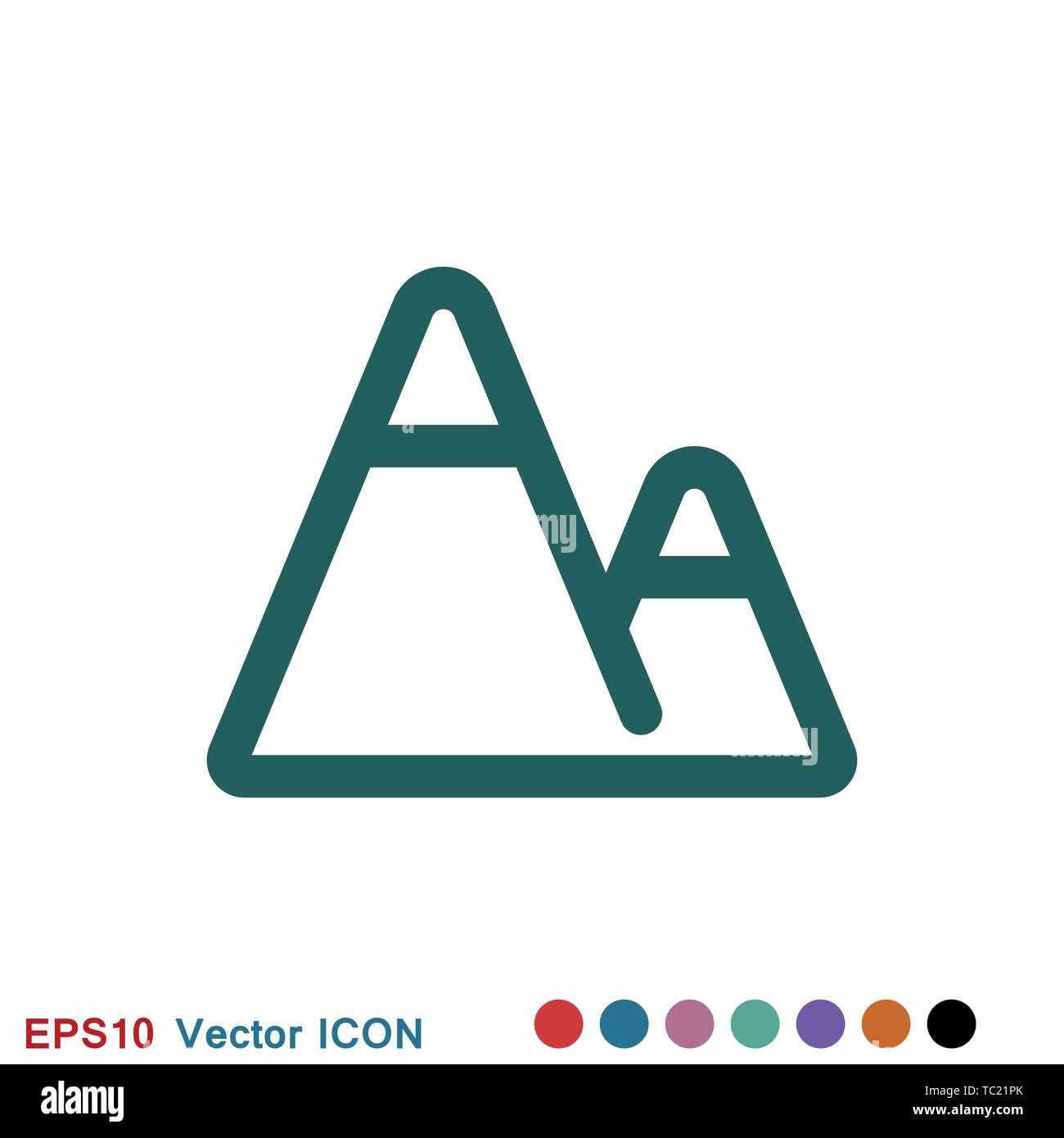 Mountain icon logo, vector sign symbol for design Stock Vector Image ...
