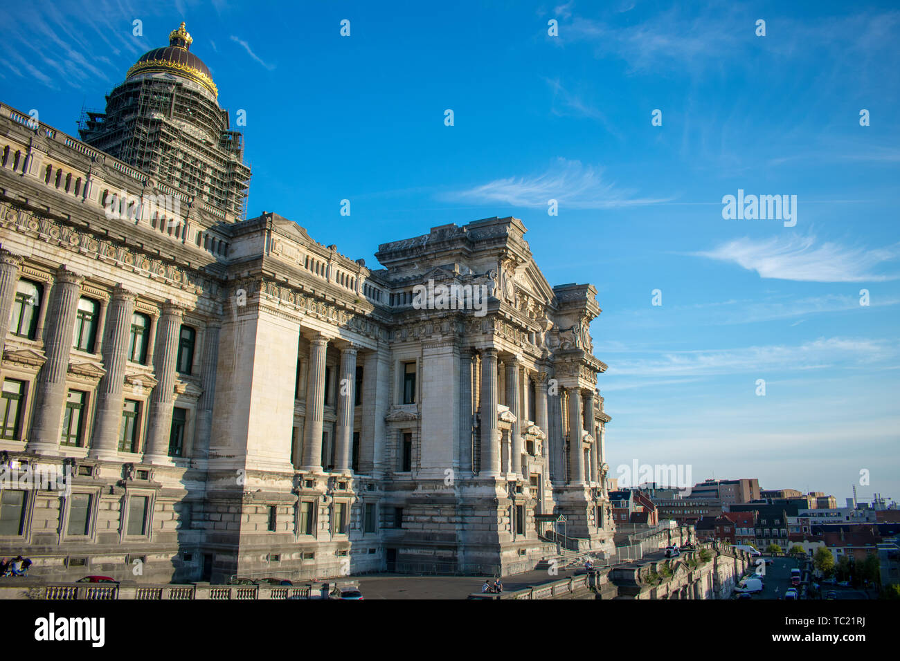 Brussels, Belgium - August 11 2018: Brussels justice palace on sunny ...
