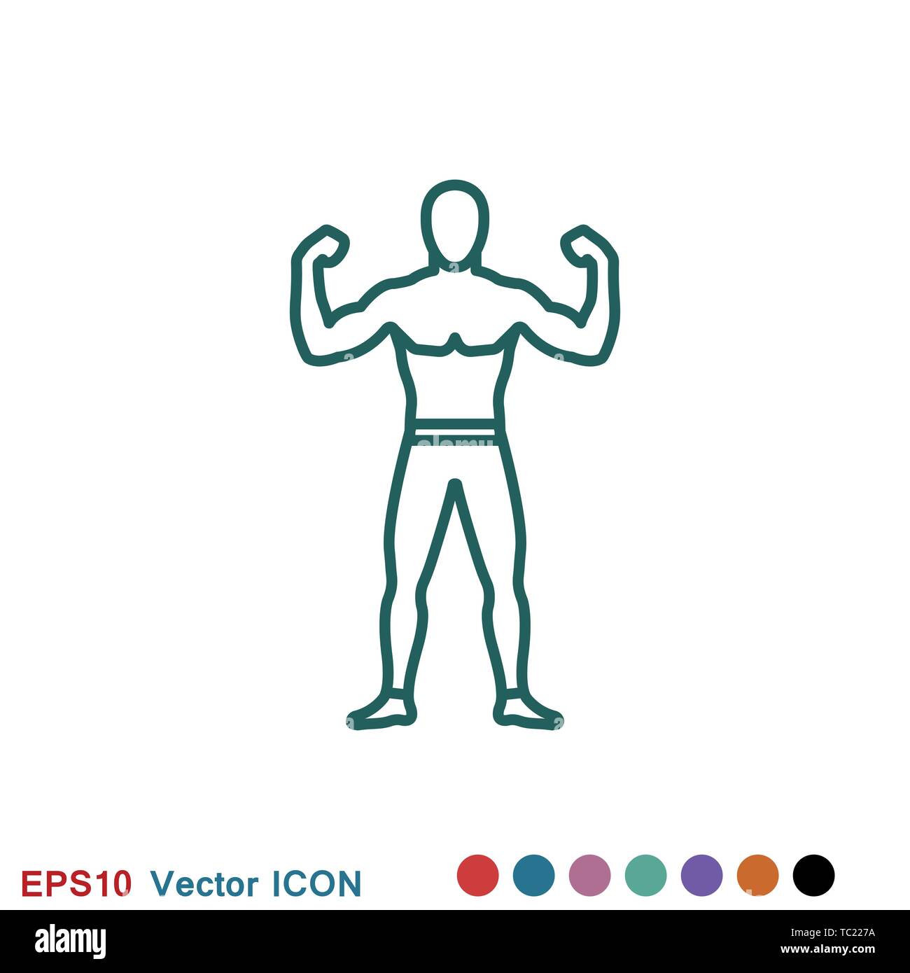 Muscle icon logo, vector sign symbol for design Stock Vector Image ...