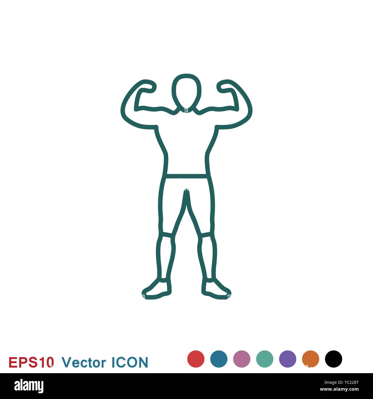 Muscle icon logo, vector sign symbol for design Stock Vector Image ...